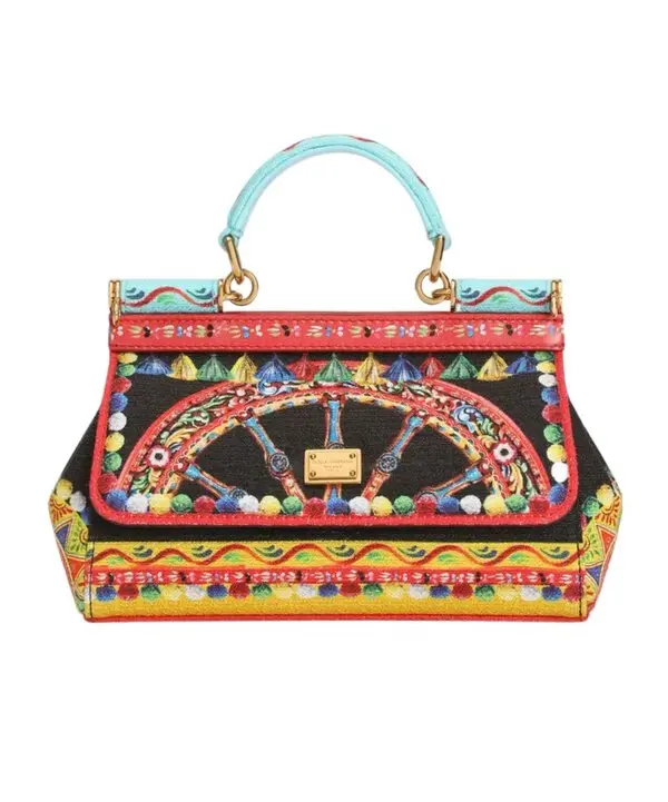 Dolce & Gabbana Dolce Gabbana Mini Carretto-printed Sicily Handbag