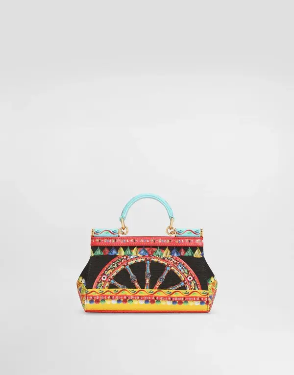 Dolce & Gabbana Dolce Gabbana Mini Carretto-printed Sicily Handbag