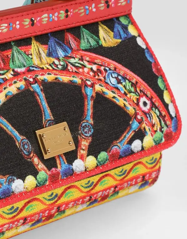 Dolce & Gabbana Dolce Gabbana Mini Carretto-printed Sicily Handbag