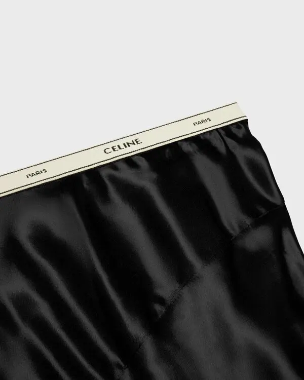 Celine Viscose Satin Skirt - Black