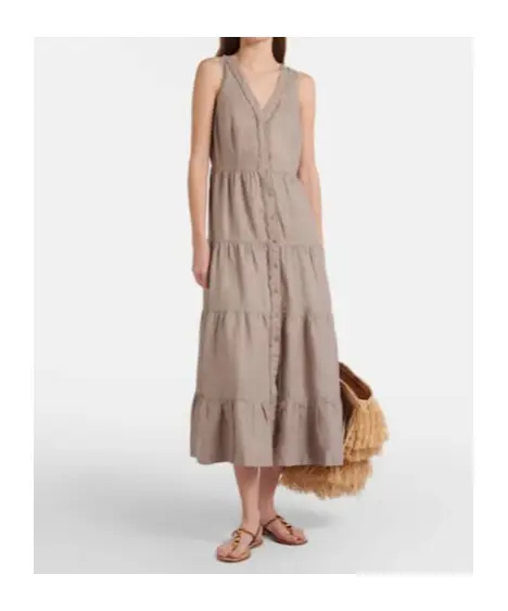 Heidi Klein Zakynthos Tiered Linen Midi Dress