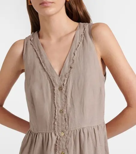 Heidi Klein Zakynthos Tiered Linen Midi Dress