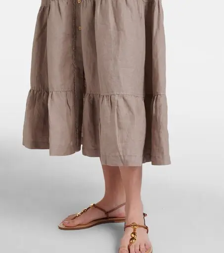 Heidi Klein Zakynthos Tiered Linen Midi Dress