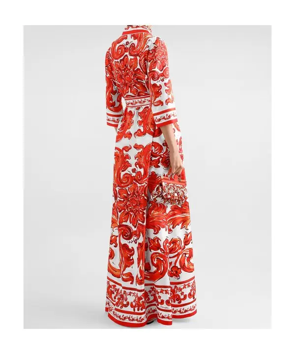 Dolce & Gabbana Dolce Gabbana Majolica Print Long Coat