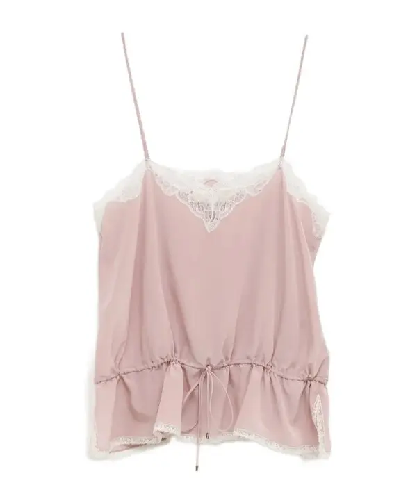 Chloé Silk Camisole With Lace Trim - Dark Lilac