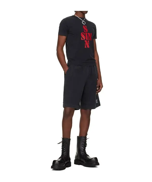 Vetements Biker Cross Logo Detailed Shorts