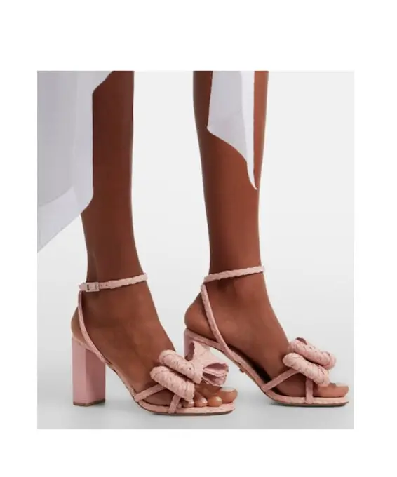 MACHMACH Cadeau Raffia-effect Sandals