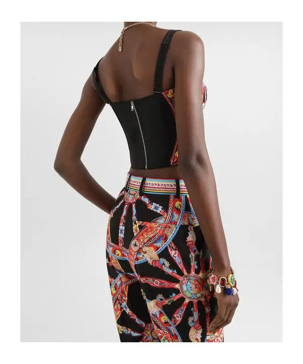 Dolce & Gabbana Carretto-print Charmeuse Top
