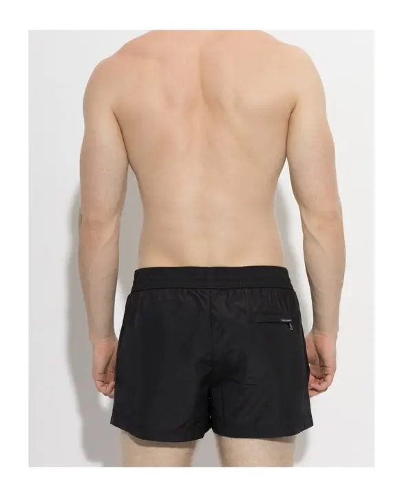 Dolce & Gabbana Dolce Gabbana Logo Patch Drawstring Swim Shorts