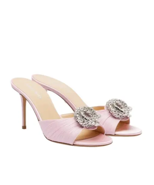MACHMACH Galaxy 85 Embellished Satin Mules