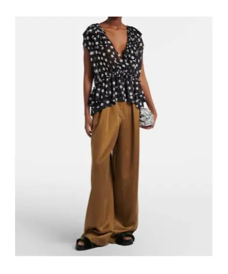 Dries Van Noten Polka-dot Ruffled Top