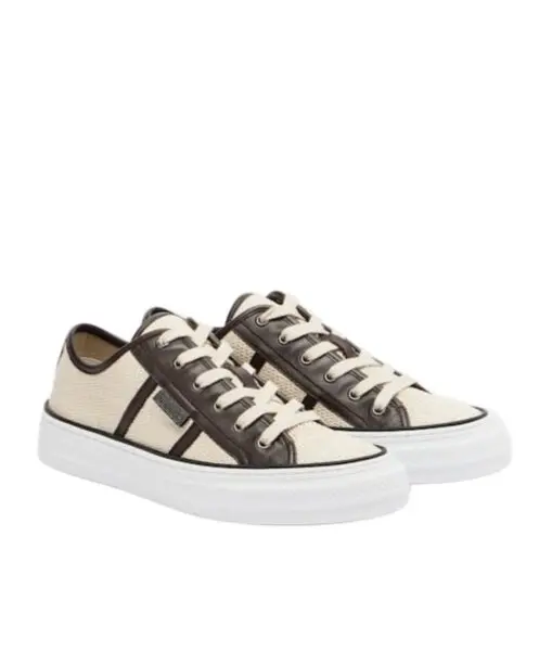 Brunello Cucinelli Classic Leather-trimmed Sneakers