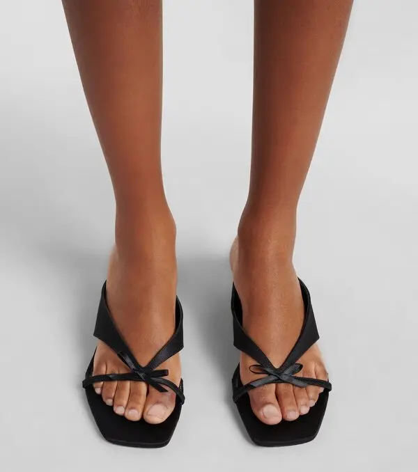 TOTEME Bow-decorated Satin High-heeled Sandals