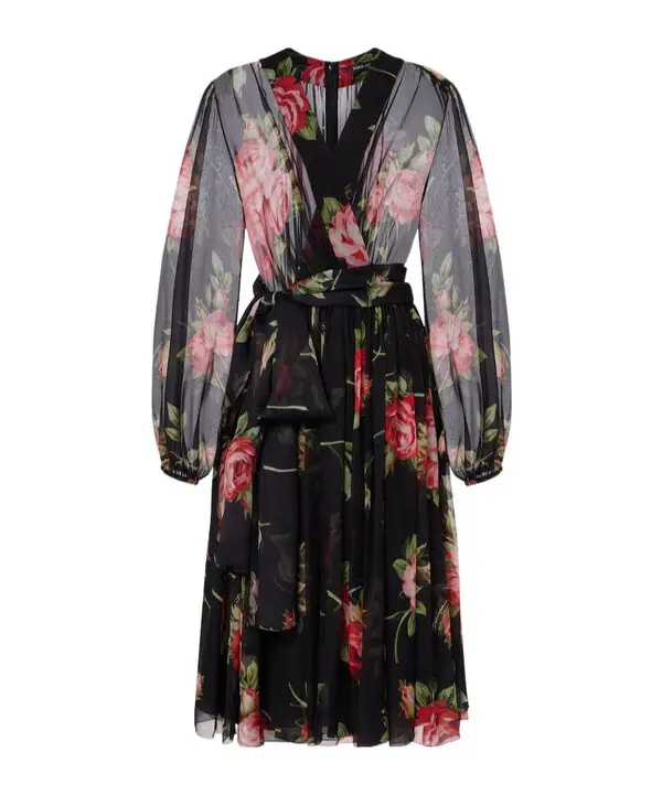 Dolce & Gabbana Floral Silk Midi Dress