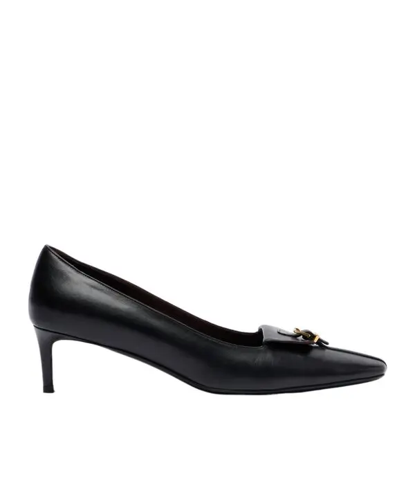 Khaite Celia Pocket 50 Leather High Heels - Black