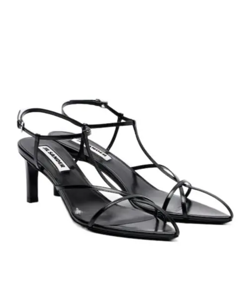 JIL SANDER Cage Leather Sandals