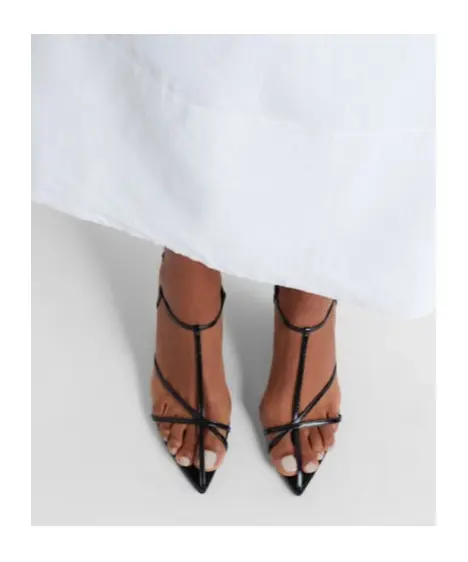JIL SANDER Cage Leather Sandals