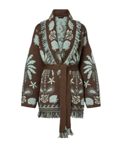 Alanui Echoes Of The Island Wool And Cotton Cardigan - Brown