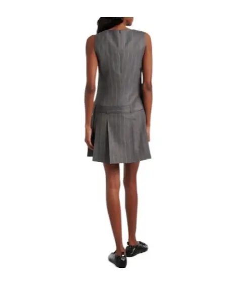 GANNI Belted Pinstripe Minidress
