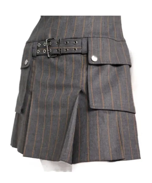 GANNI Belted Pinstripe Minidress