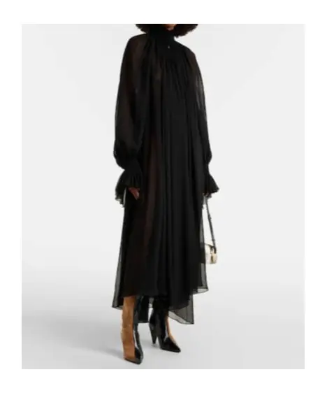 Khaite Edgar Semi-sheer Silk Tulle Midi Dress