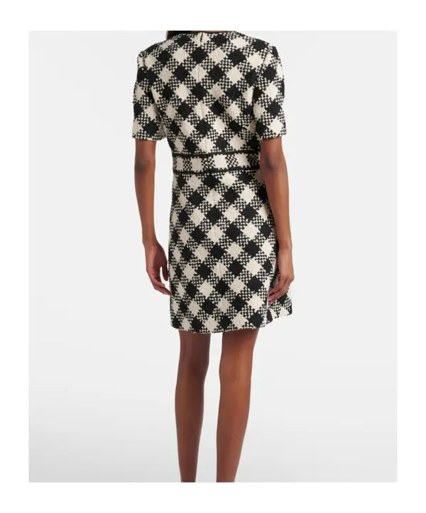 Valentino Garavani Vgold Checked Tweed Minidress