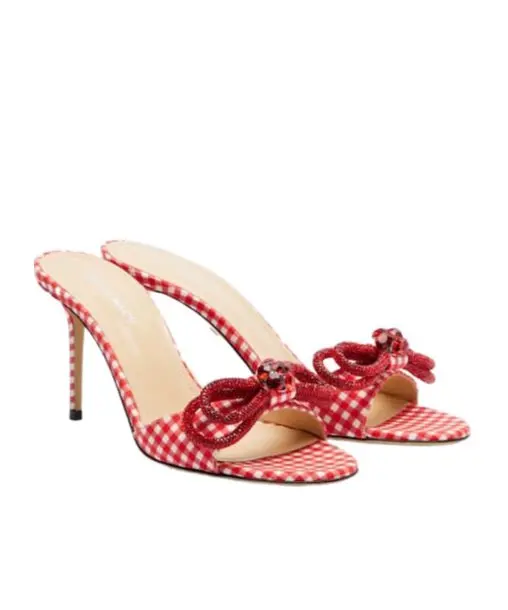 MACHMACH Double Bow 85 Gingham Mules