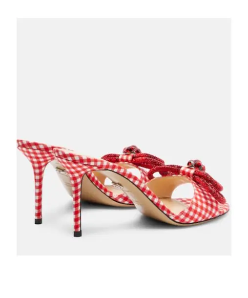 MACHMACH Double Bow 85 Gingham Mules