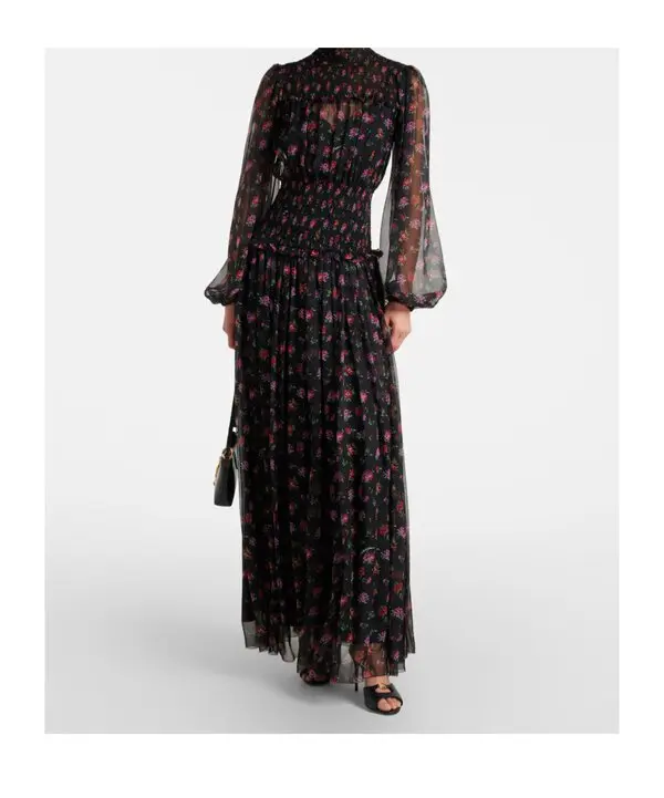 Dolce & Gabbana Floral Silk Chiffon Maxi Dress