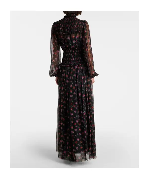 Dolce & Gabbana Floral Silk Chiffon Maxi Dress