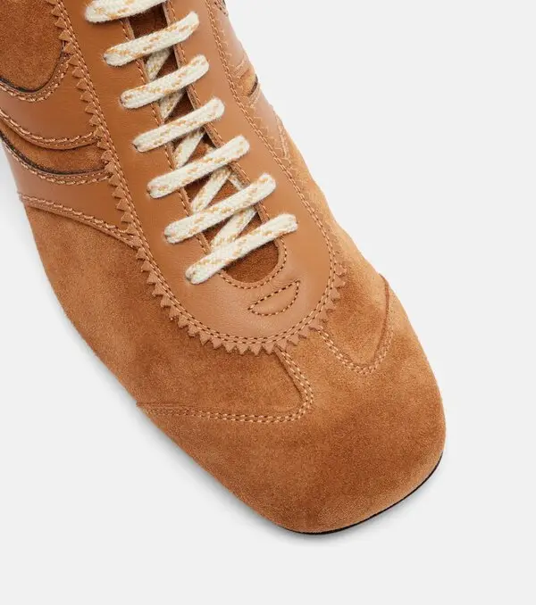 Dries Van Noten 65 Leather-trimmed Suede Mules