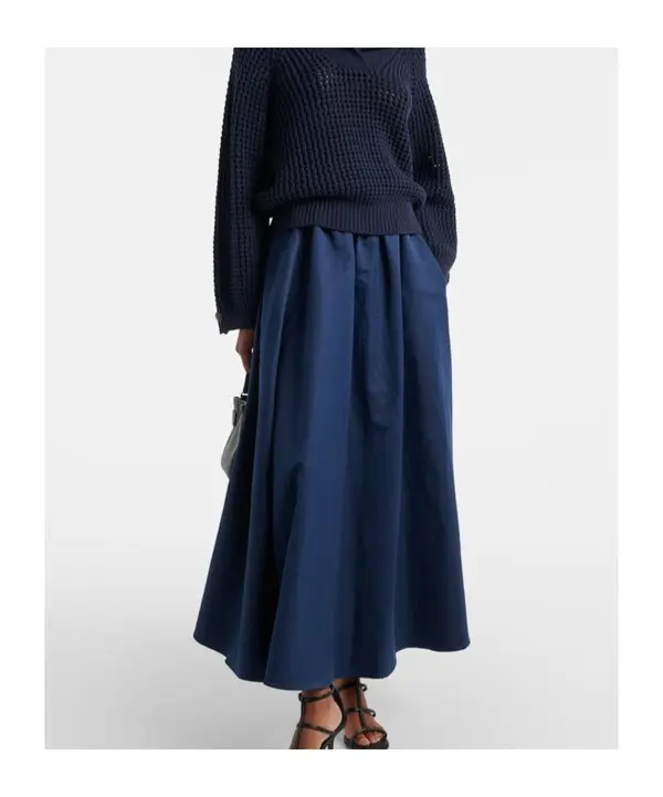 Brunello Cucinelli Cotton-blend Midi Skirt
