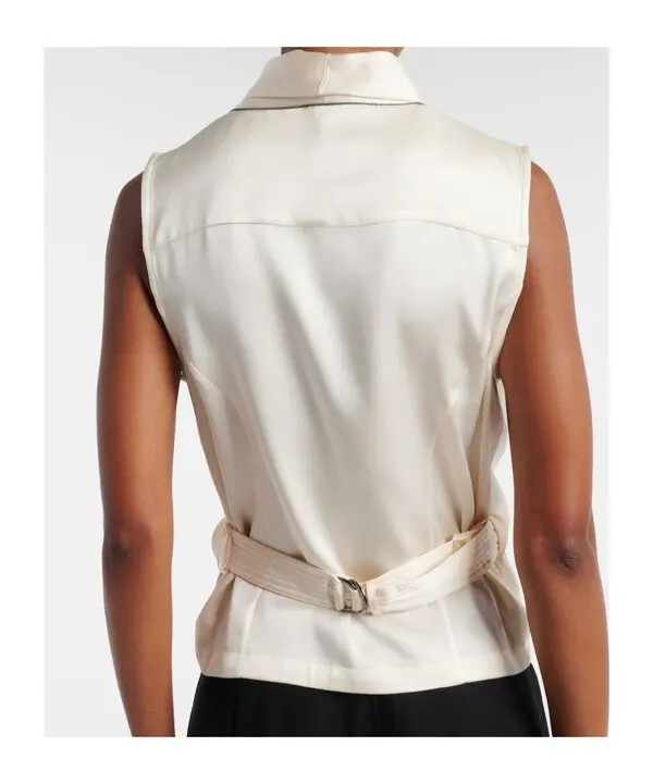 Brunello Cucinelli Monili Silk Top