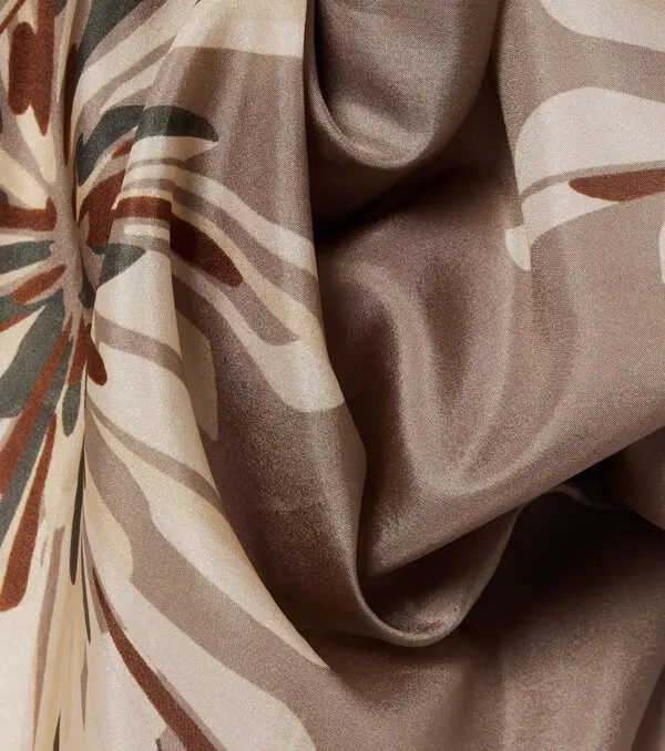Brunello Cucinelli Floral Silk Twill Scarf