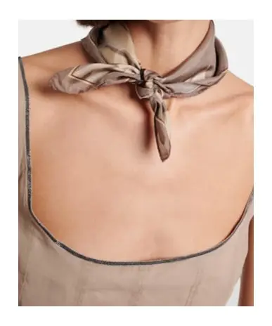 Brunello Cucinelli Floral Silk Twill Scarf