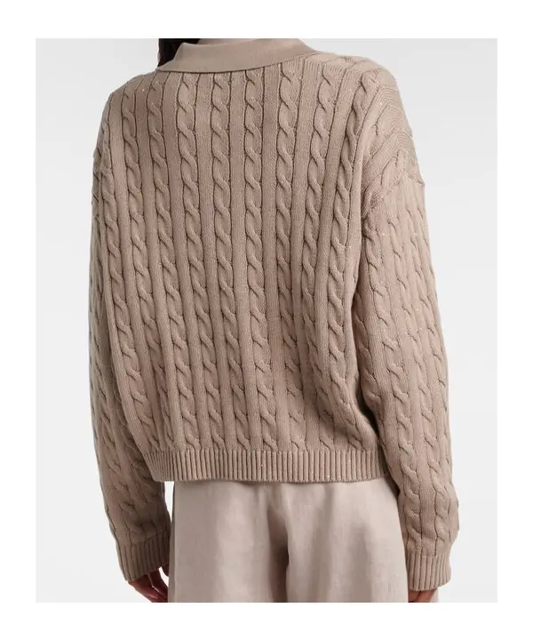 Brunello Cucinelli Cable-knit Cotton-blend Polo Sweater