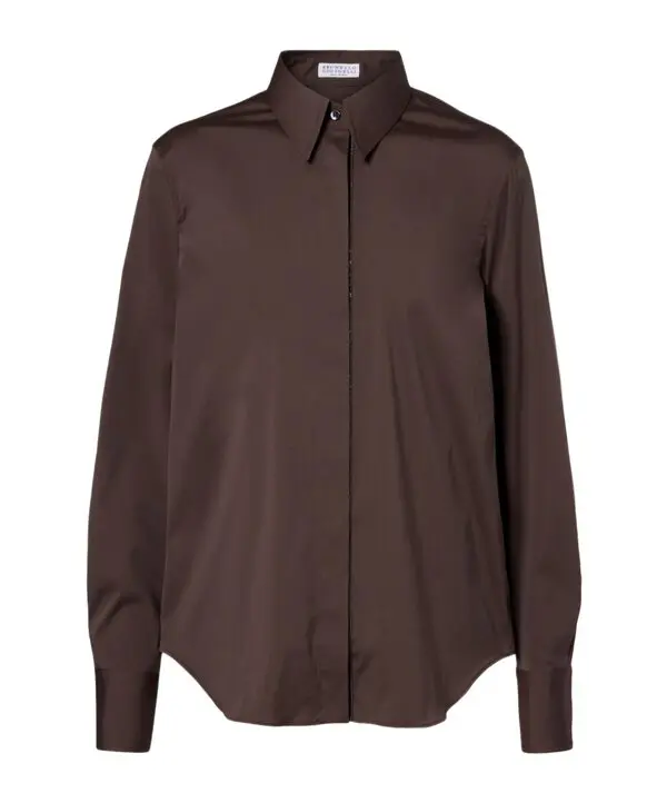 Brunello Cucinelli Monili Cotton-blend Top