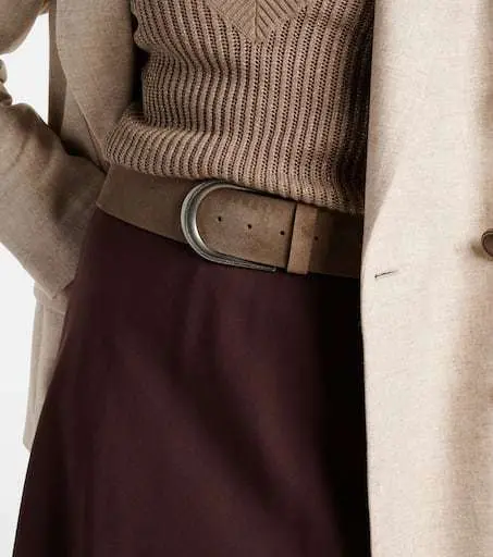 Brunello Cucinelli Monili Suede Belt