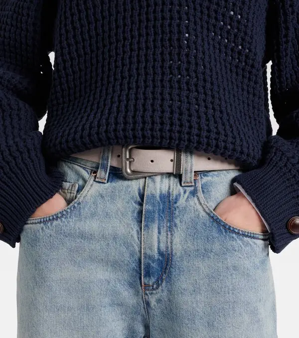 Brunello Cucinelli Monili Suede Belt