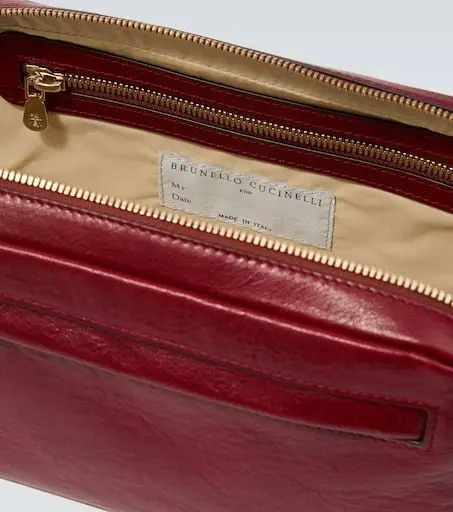 Brunello Cucinelli Leather Toiletry Bag