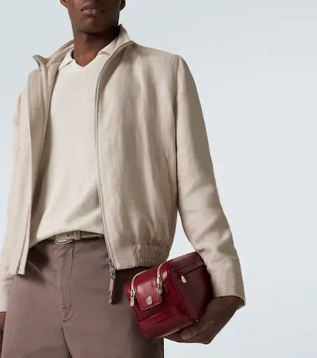 Brunello Cucinelli Leather Toiletry Bag