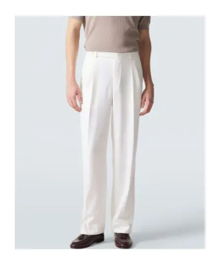 Brioni Elba Wool Pleated Straight Leg Trousers