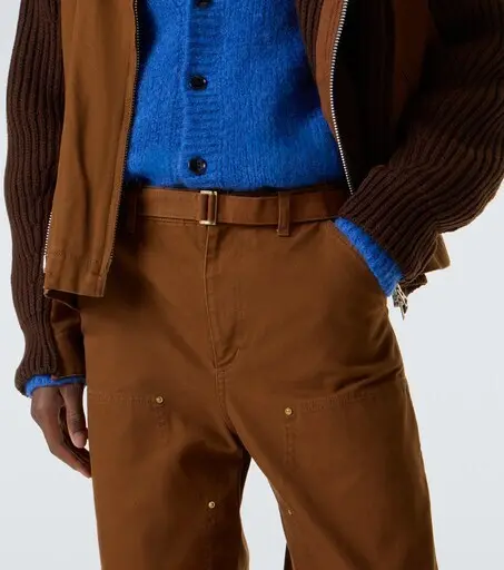 Sacai X Carhartt Wip Belted Cotton Cargo Pants