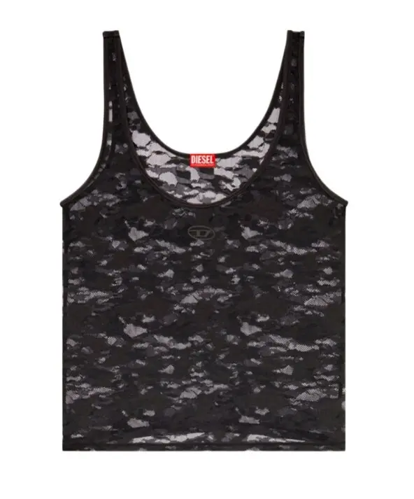 DIESEL® Camouflage-lace Top - Black