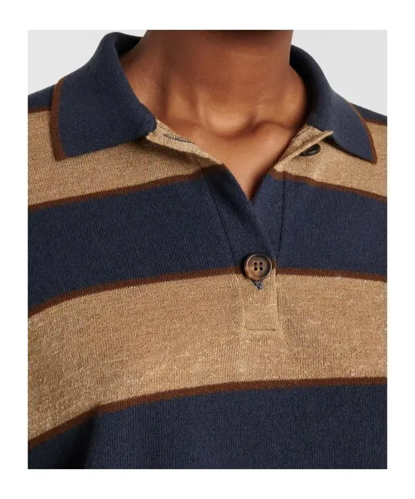 Brunello Cucinelli Wool, Cashmere, And Silk Polo Sweater