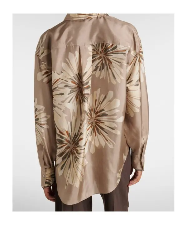 Brunello Cucinelli Floral Silk Shirt