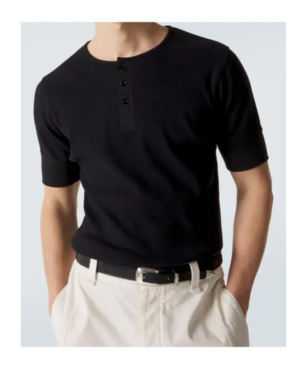 LEMAIRE Cotton And Linen Henley Shirt