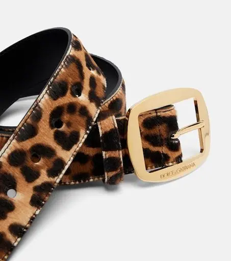 Dolce & Gabbana Leopard-print Calf Hair Belt