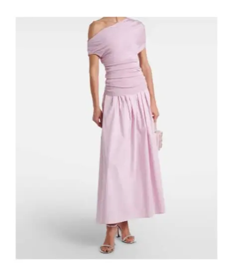 SELF-PORTRAIT Asymmetric Draped Midi Dress