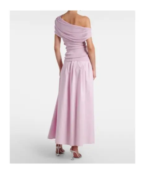 SELF-PORTRAIT Asymmetric Draped Midi Dress